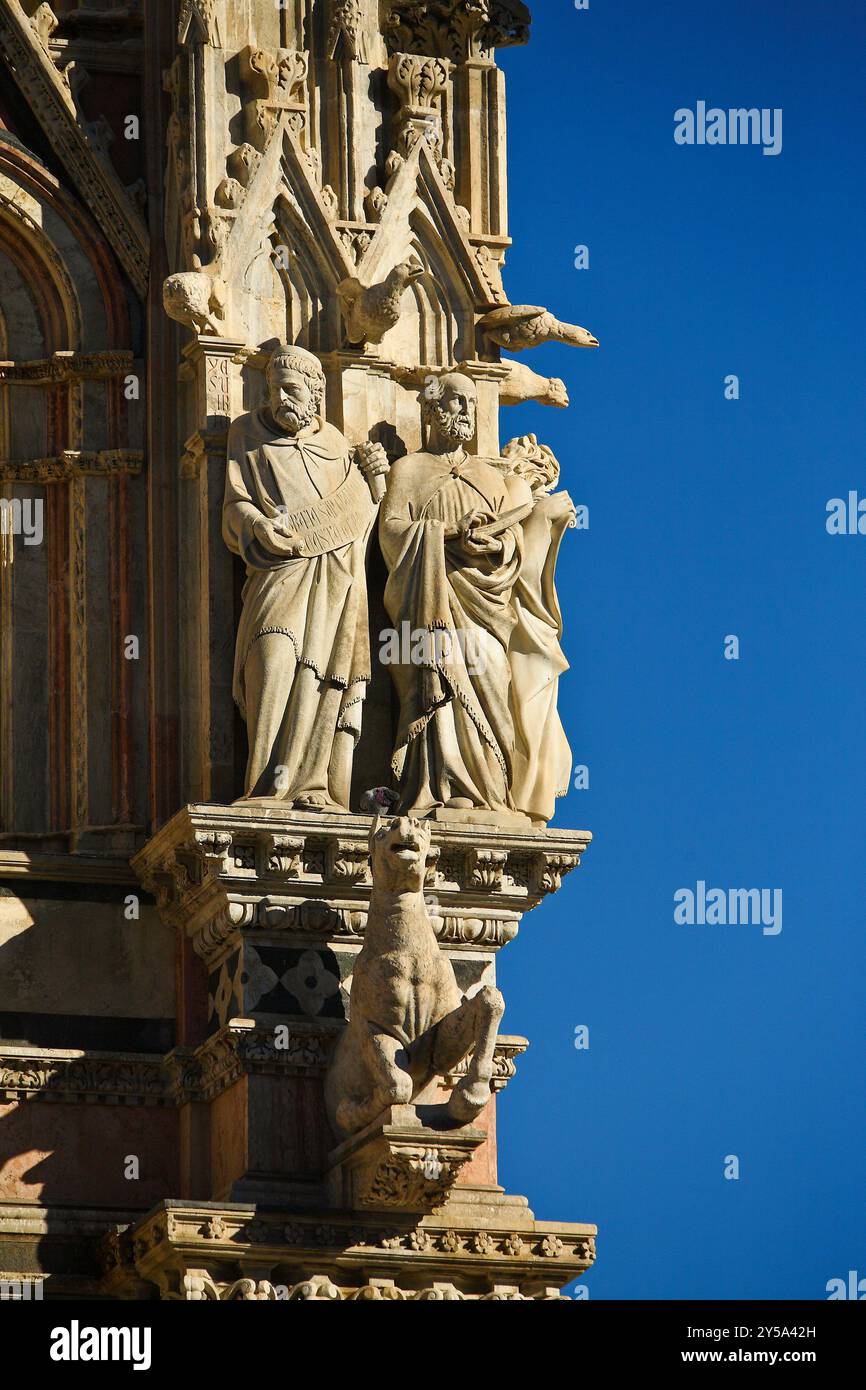 the beautiful Gothic Romanesque facade of the Cathedral of Santa Maria ...