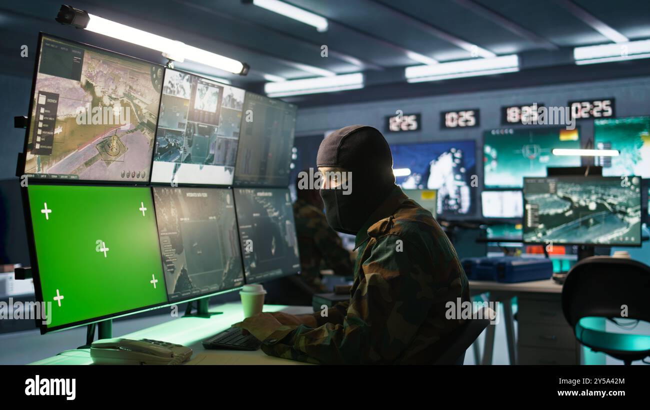 Masked intelligence corps agent overseeing national safety operations ...