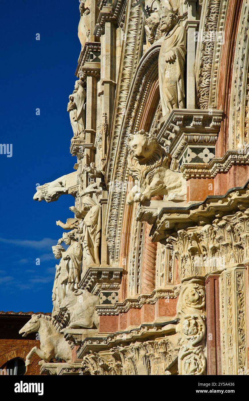 the beautiful Gothic Romanesque facade of the Cathedral of Santa Maria ...