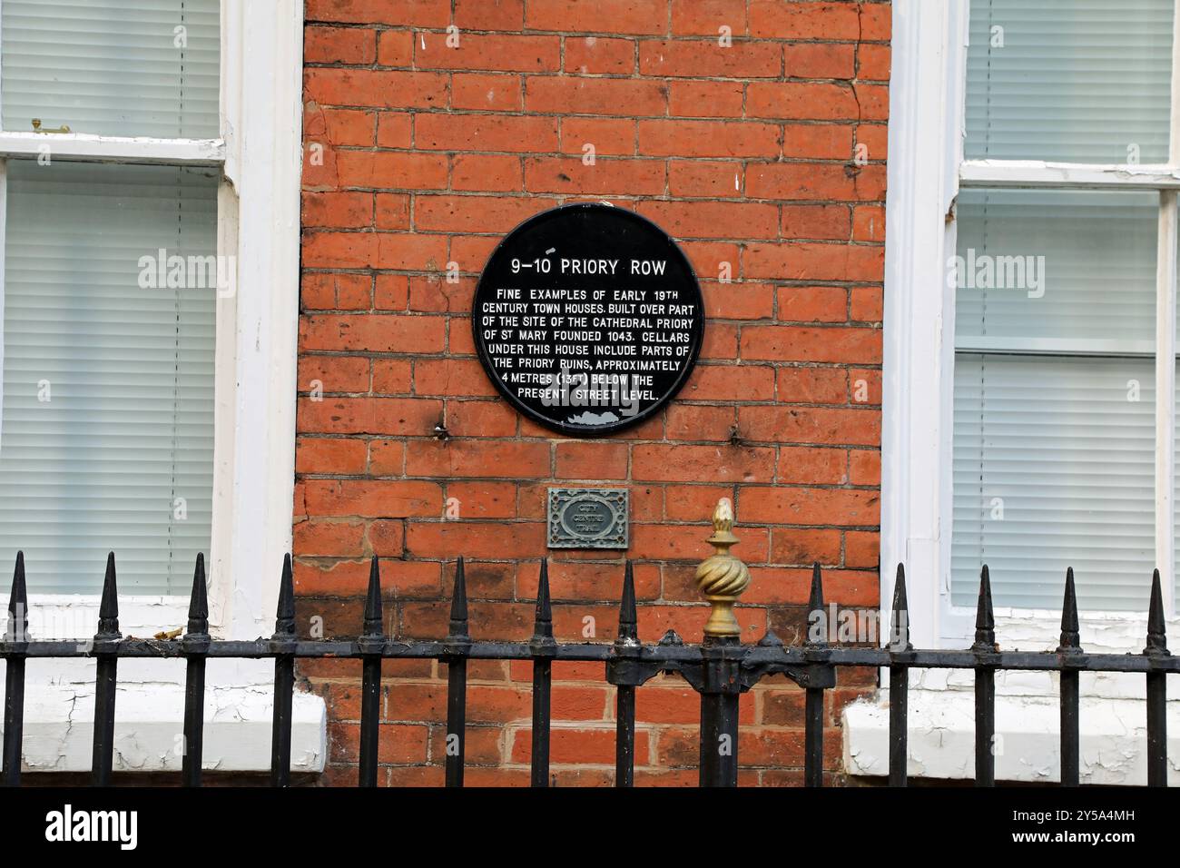 Priory Row tourist information plaque in Coventry Stock Photo - Alamy