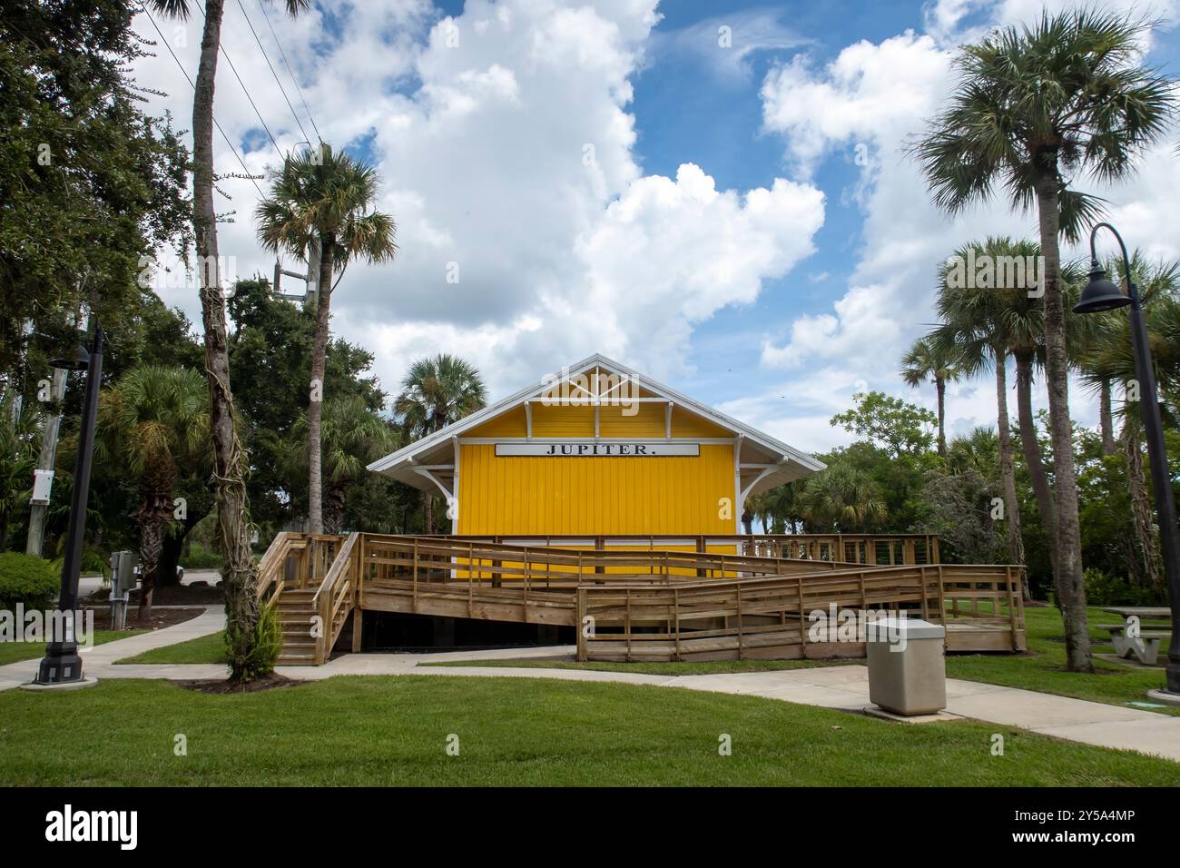 The historic 1915 FEC Train Depot in Jupiter, Florida, USA Stock Photo ...