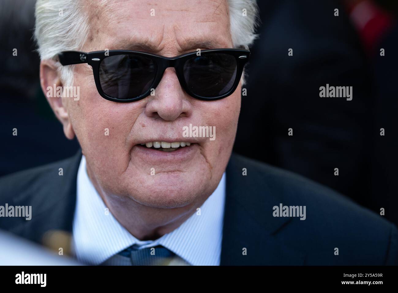 Martin Sheen talks with press during an event hosted by First Lady Dr ...