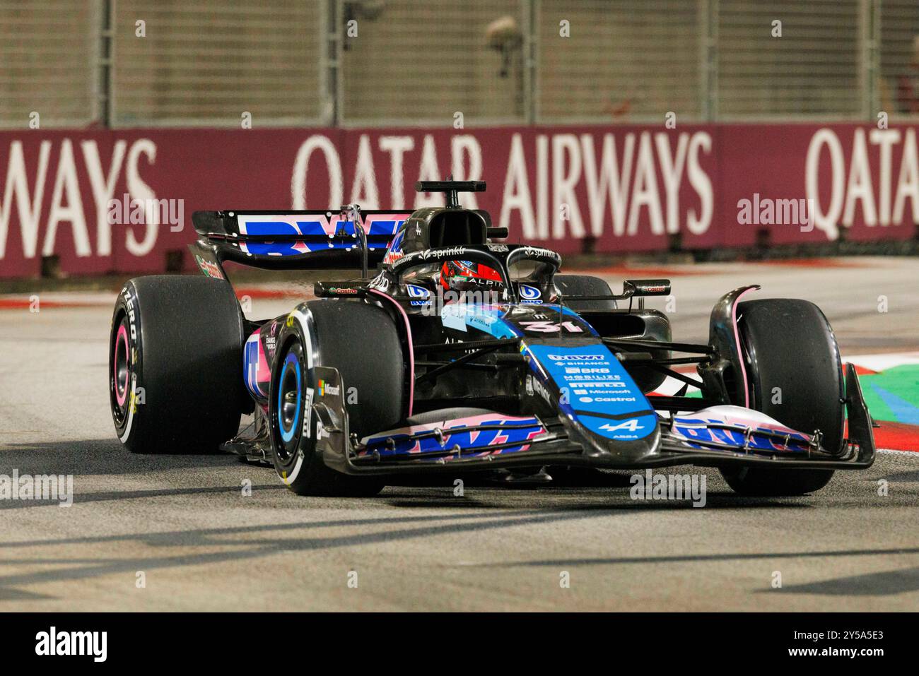Singapore, Singapore. 20th Sep, 2024. Esteban Ocon of France drives the ...