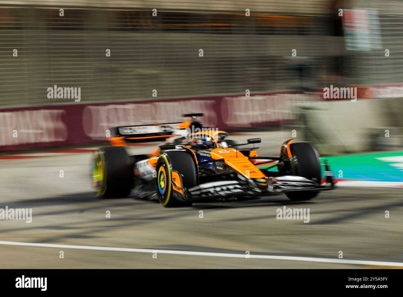 Singapore, Singapore. 20th Sep, 2024. Oscar Piastri of Australia drives ...
