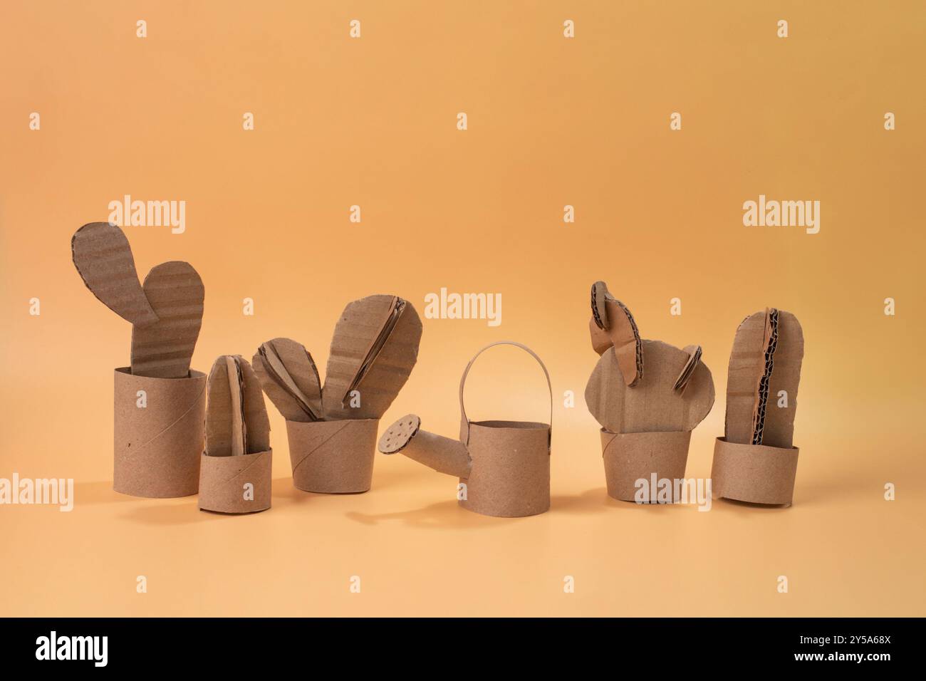 a group of cactus plants made out of toilet paper, concept art ...