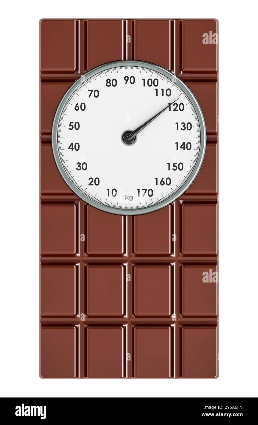 Chocolate Bar with weight scale. 3D rendering isolated on white ...