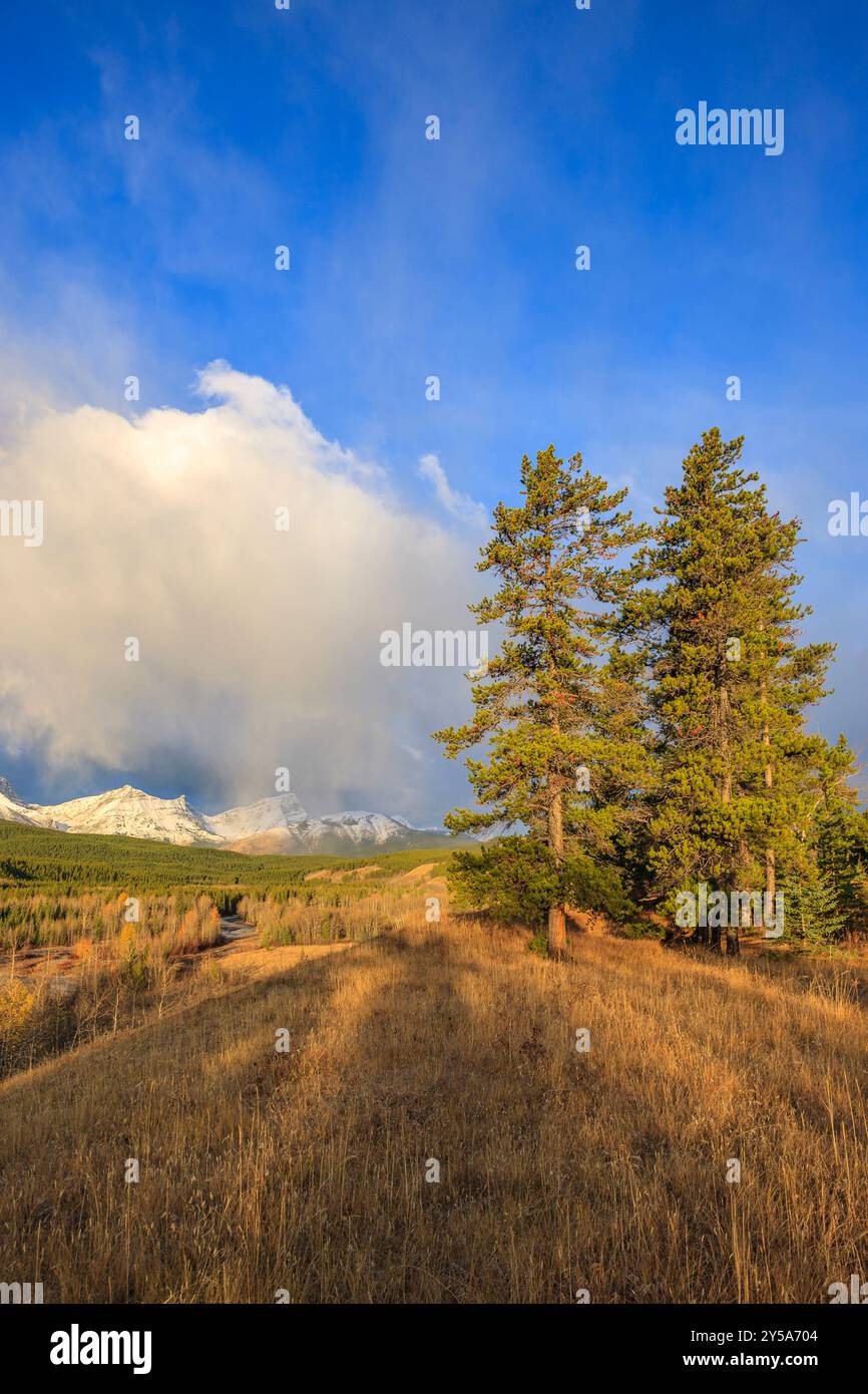 An autumn storm crossing the continental divide above the Highwood ...