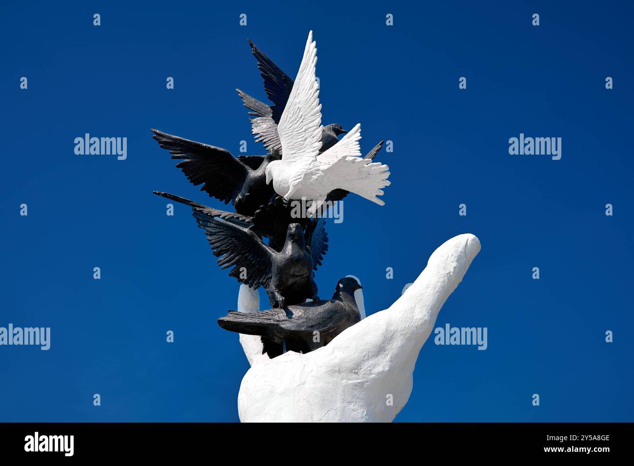 Kusadasi, Turkey - 1 September 2024: The Hand of Peace sculpture in ...