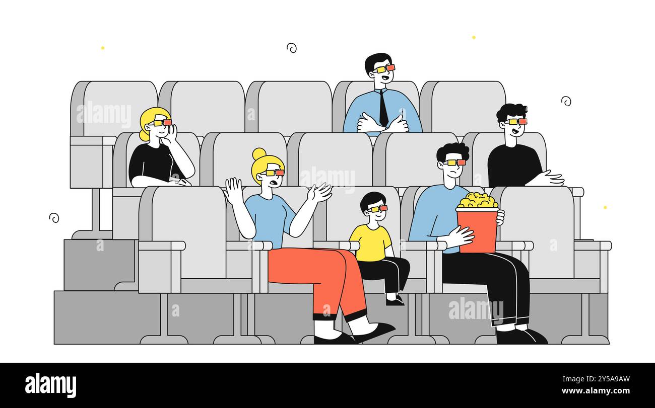 Audience wearing glasses watching Cut Out Stock Images & Pictures - Alamy