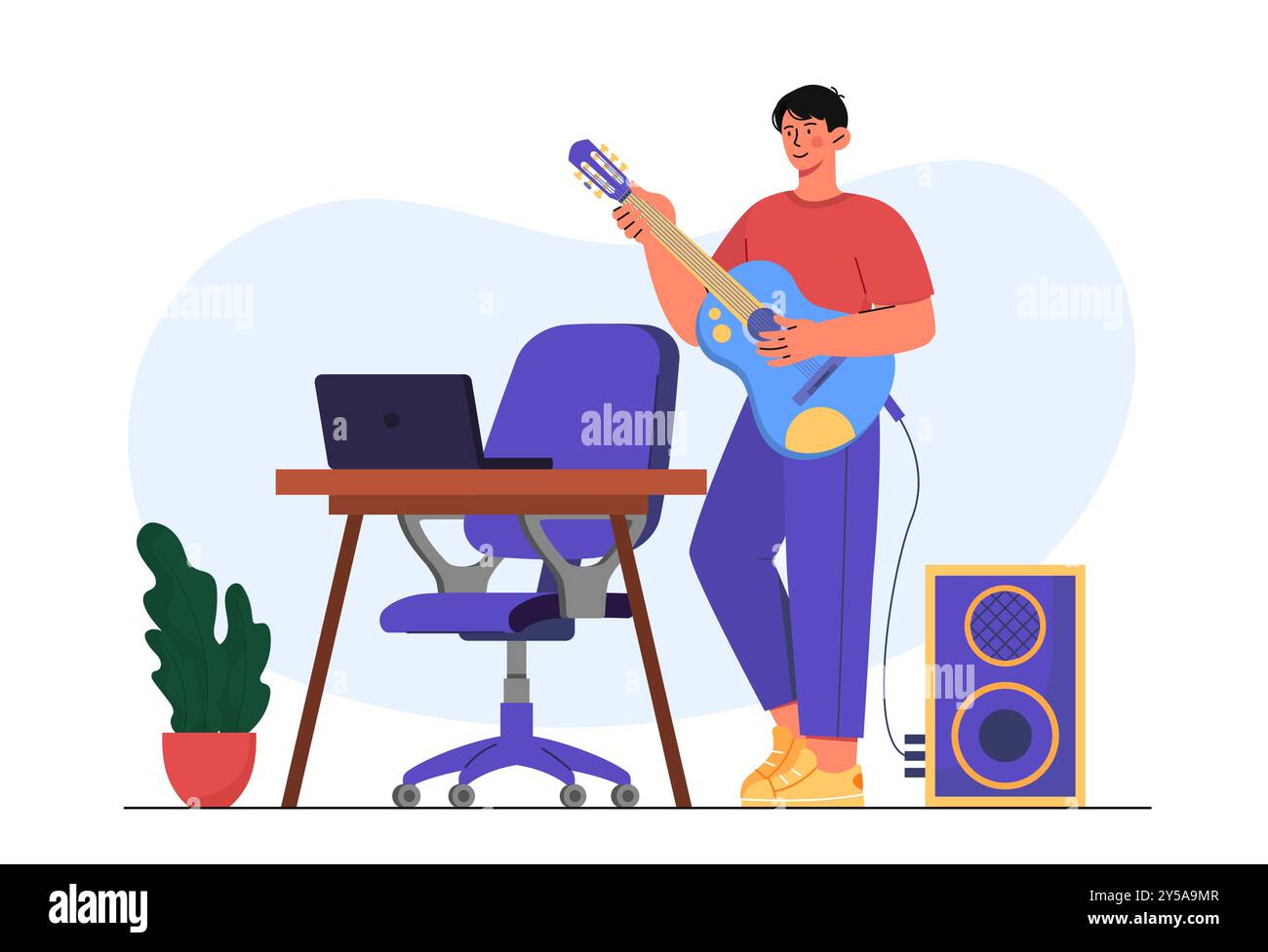 Artist learning play acoustic Cut Out Stock Images & Pictures - Alamy