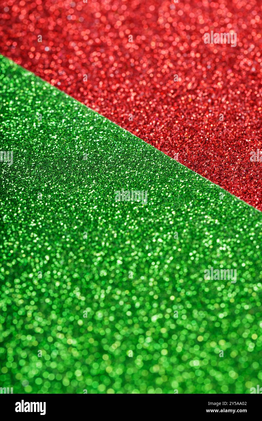 Vibrant Green and Red Glitter Background, Festive Christmas Color ...