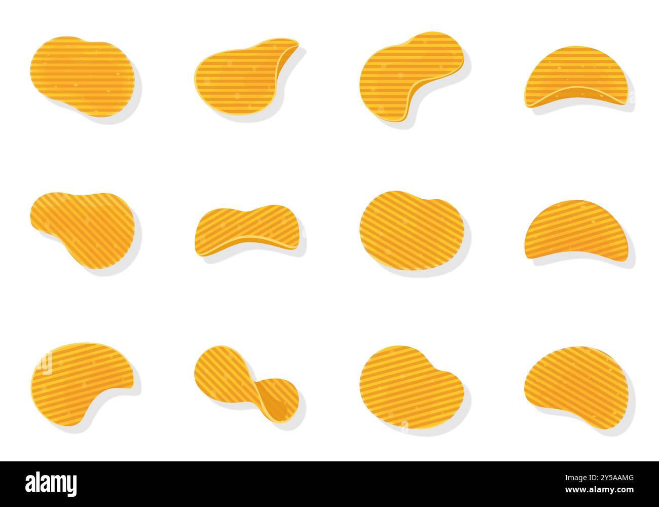 Crispy potato chips on white Stock Vector Images - Alamy