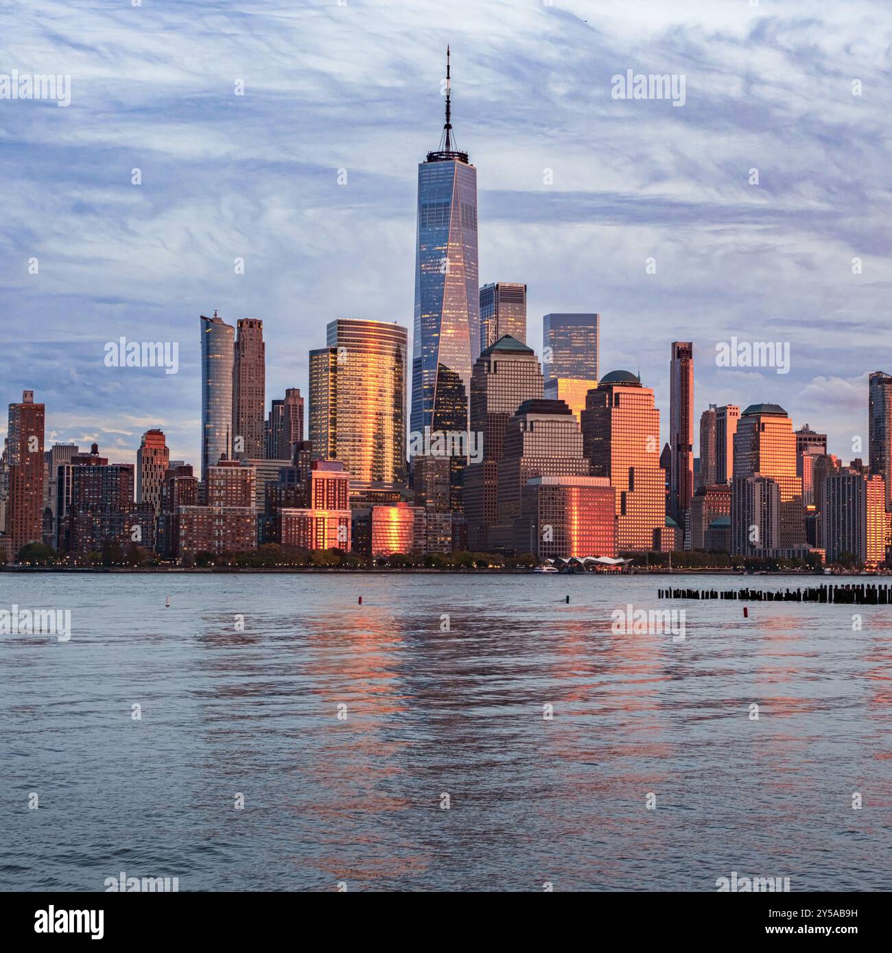Manhattan skyline with WTC. Financial District NYC. Twin Towers ...