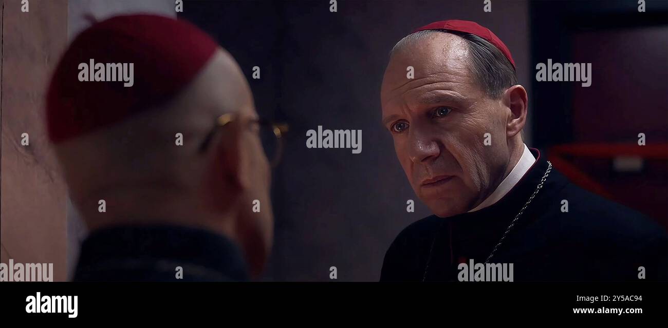 Rome, Italy. Ralph Fiennes and Stanley Tucci in Conclave - (C)Black ...