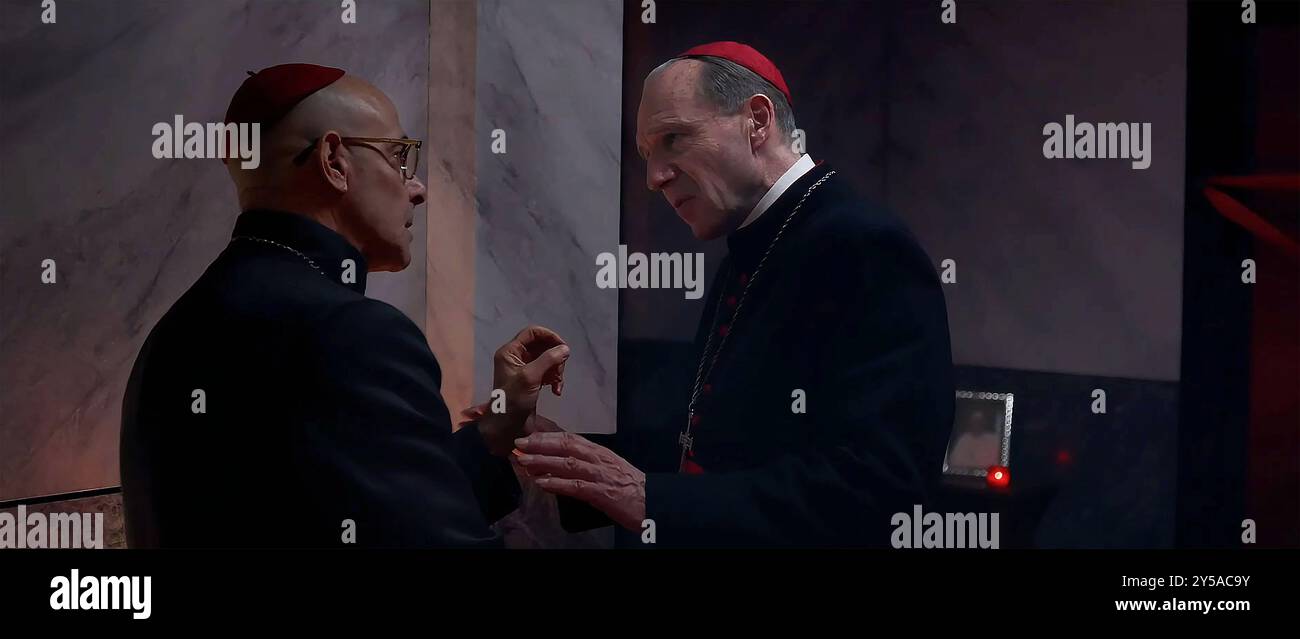 Rome, Italy. Ralph Fiennes and Stanley Tucci in Conclave - (C)Black ...