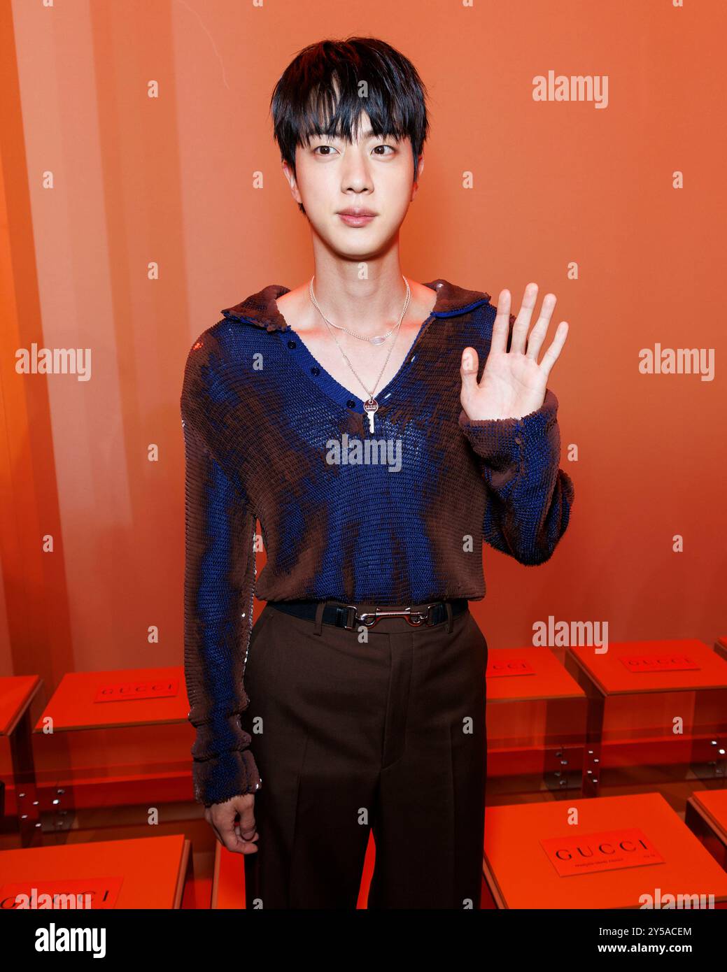Milan, Italien. 20th Sep, 2024. Jin from BTS attends GUCCI Spring ...