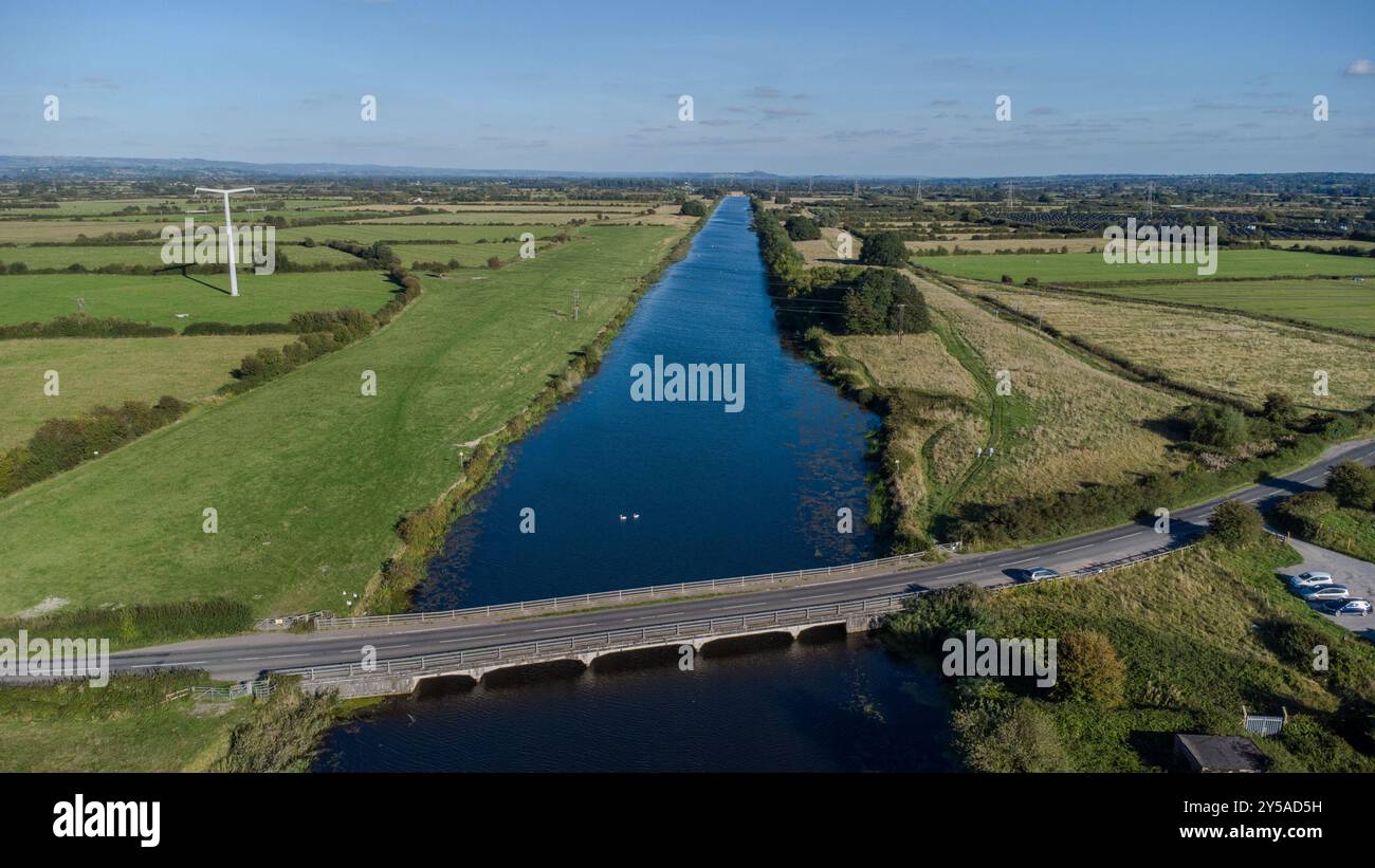 Aerial over blue water bridge hi-res stock photography and images - Alamy