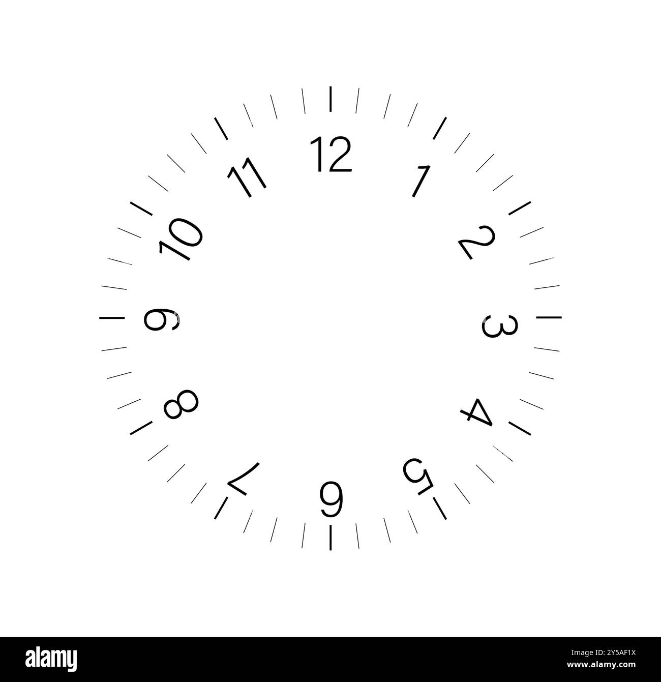 Mechanical clock template. Watch and timepiece. Circle and rounded ...