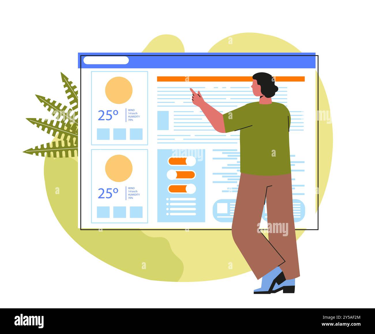 Meteorology geophysics science. Man looks at weather forecast. Physics ...