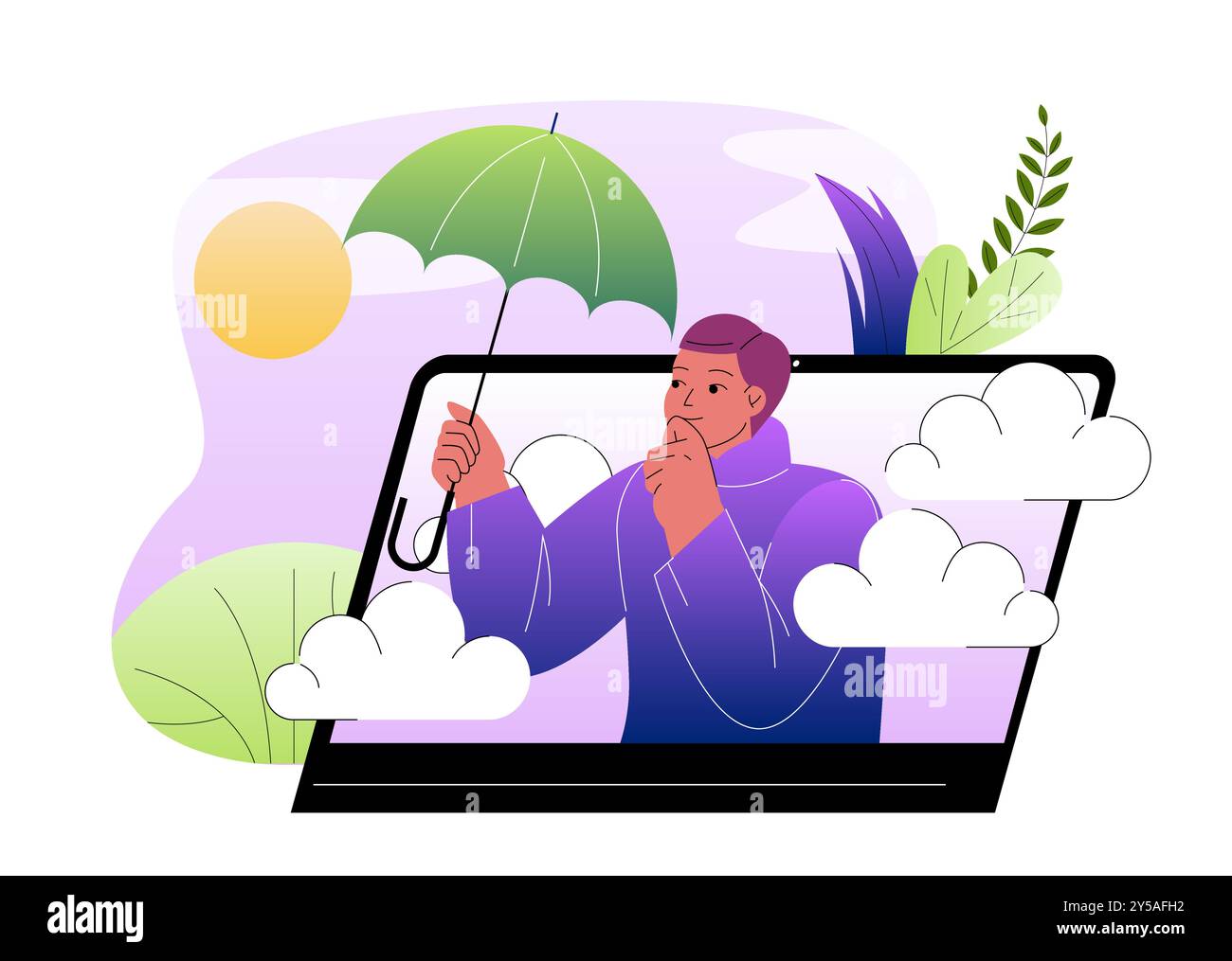 Hiding under coat Stock Vector Images - Alamy