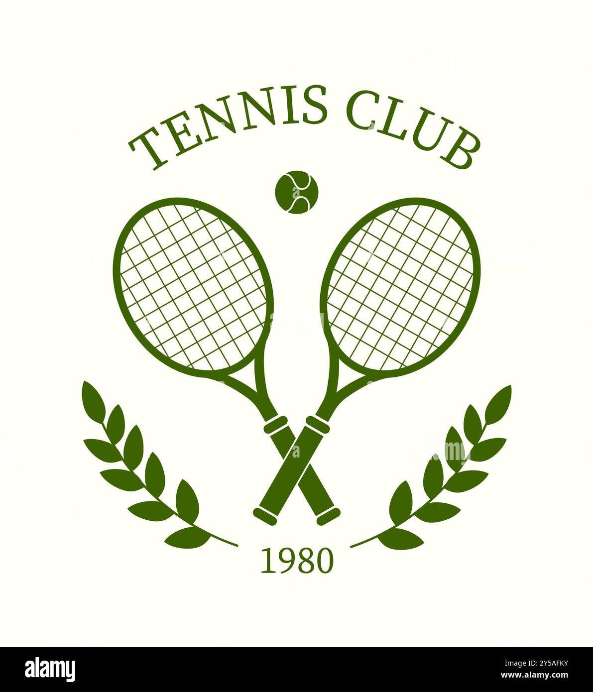 Tennis club logo. Two rackets with ball. Competition and tournament ...