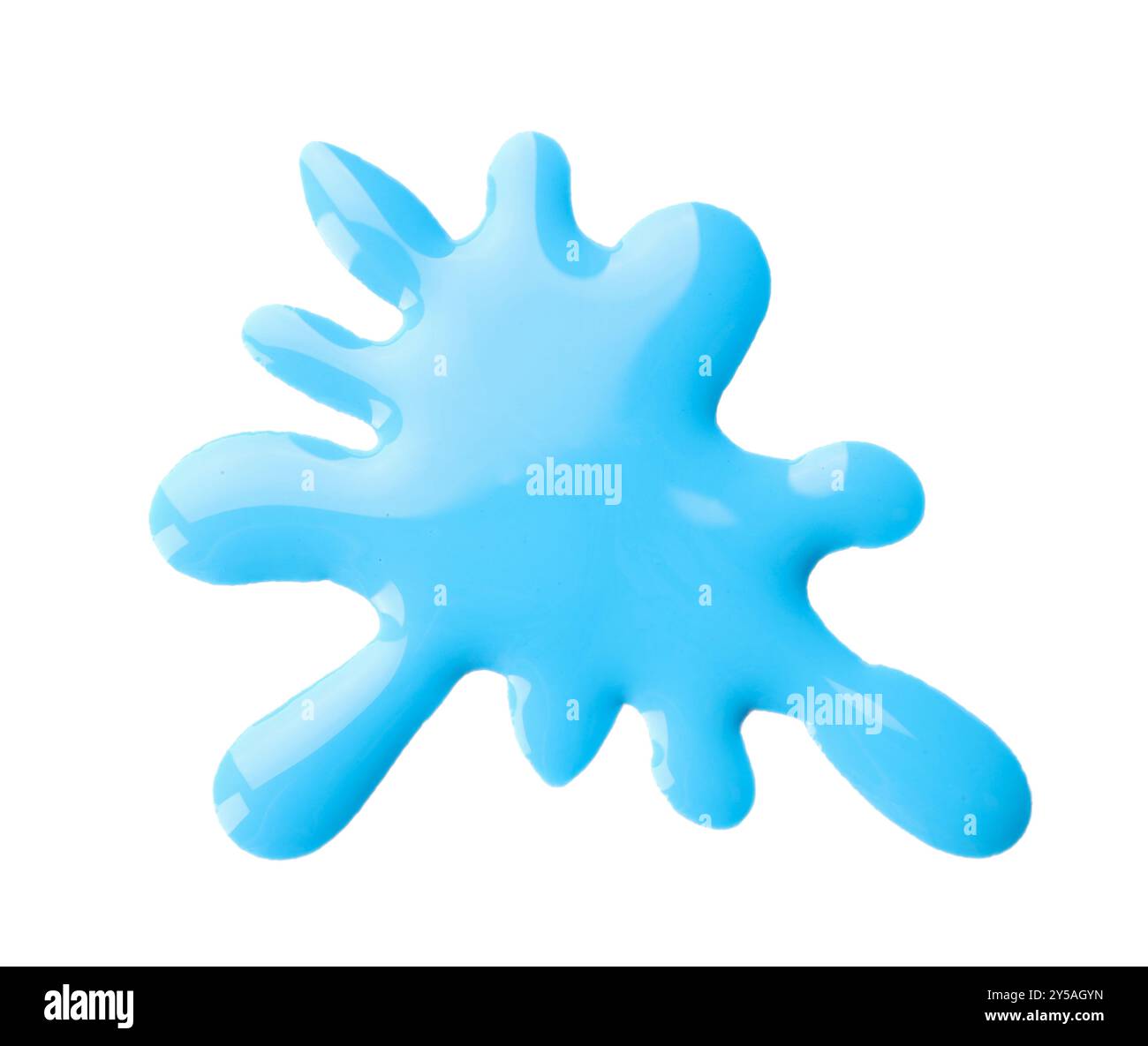 Blot of light blue printer ink isolated on white, top view Stock Photo ...