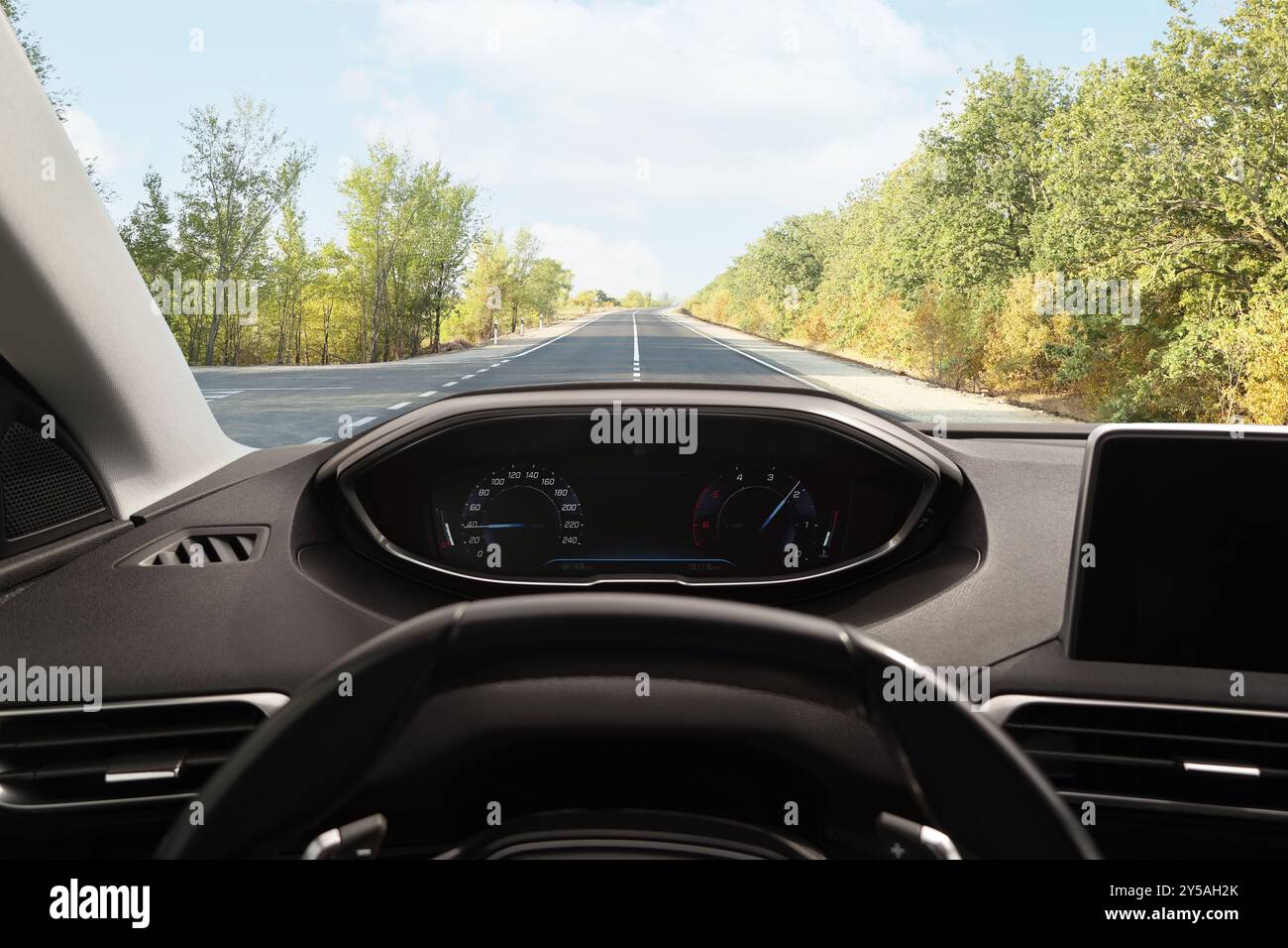 Windshield view from inside moving car hi-res stock photography and ...