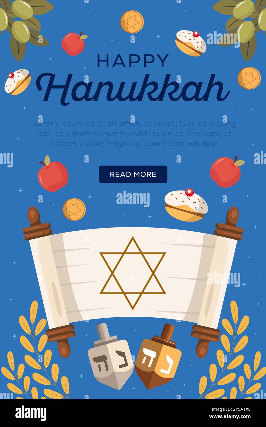 vertical banner illustration for hanukkah jewish festival Stock Vector ...