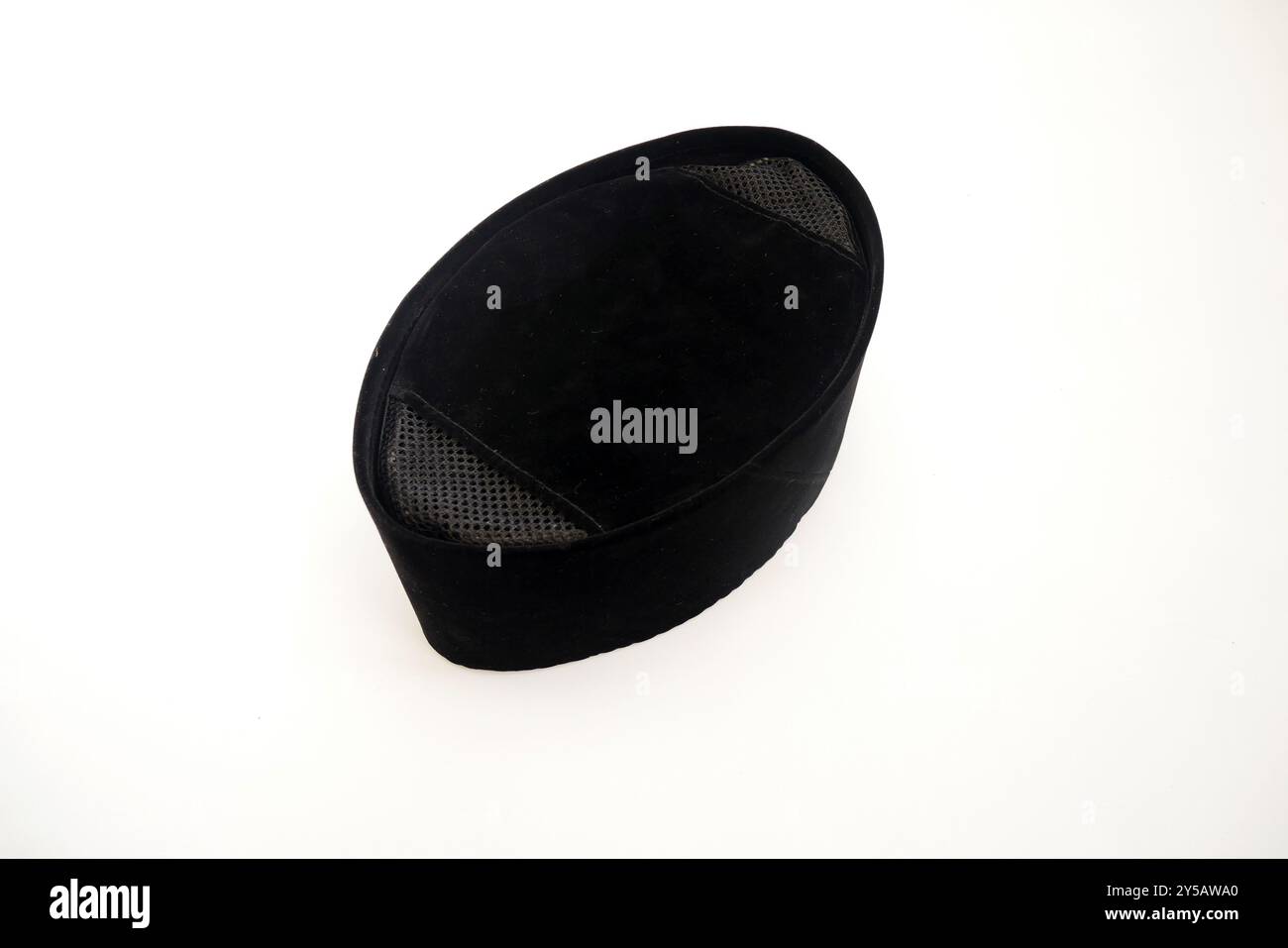 Black songkok, traditional Muslim hat, white background Stock Photo - Alamy