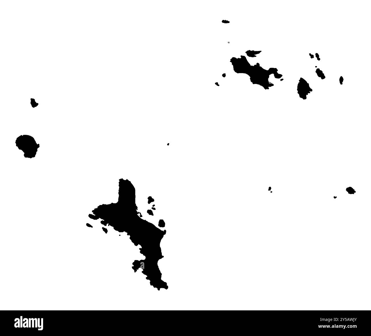 Outline silhouettemap of the Seychelles over a white background Stock ...