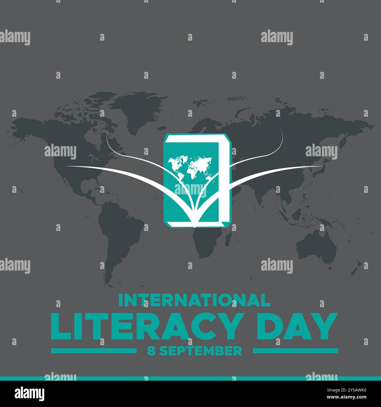 international literacy day, 8 September, literacy day greeting card ...