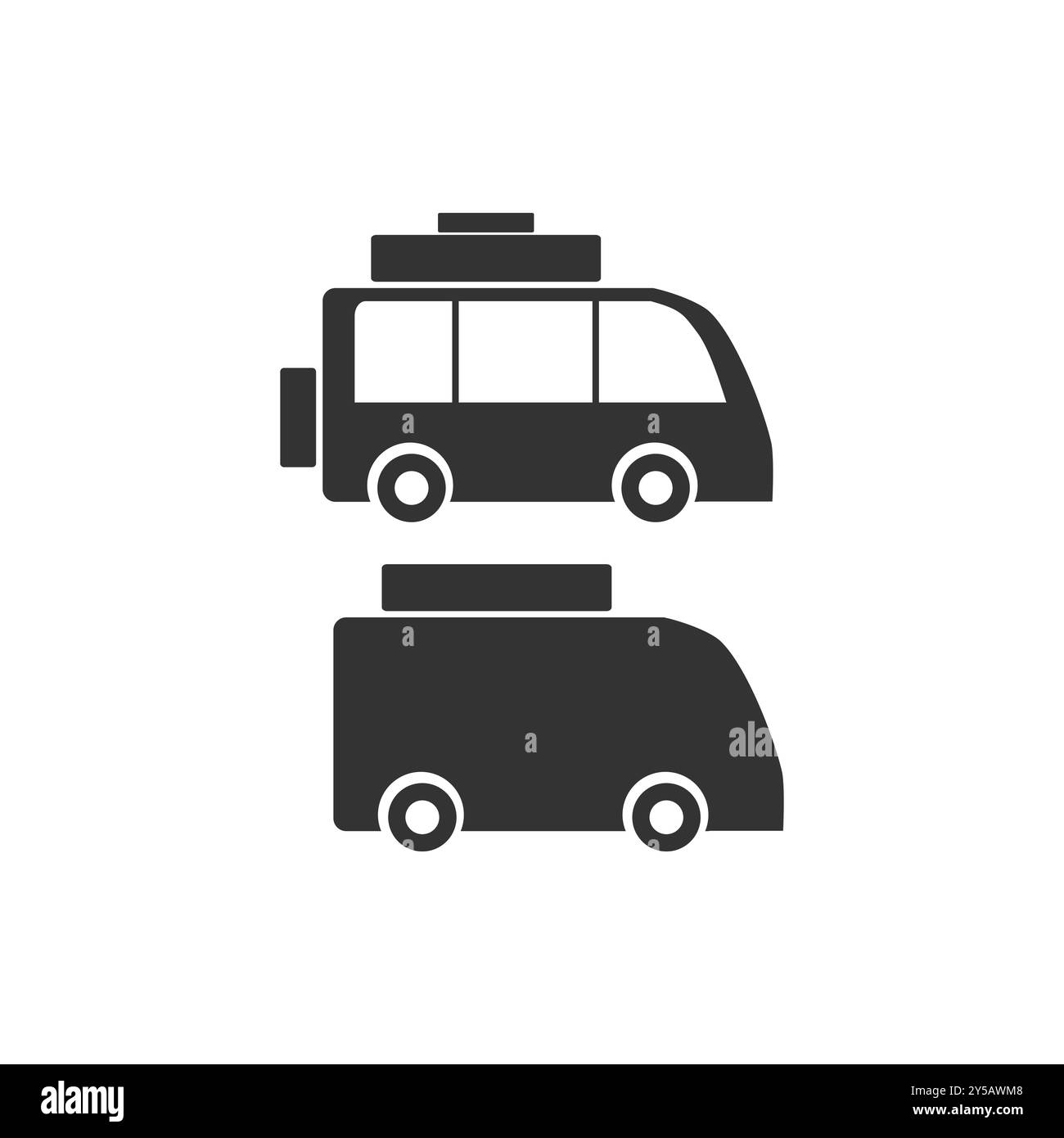 Bus and Caravan Icons for Travel and Camping Stock Vector Image & Art ...