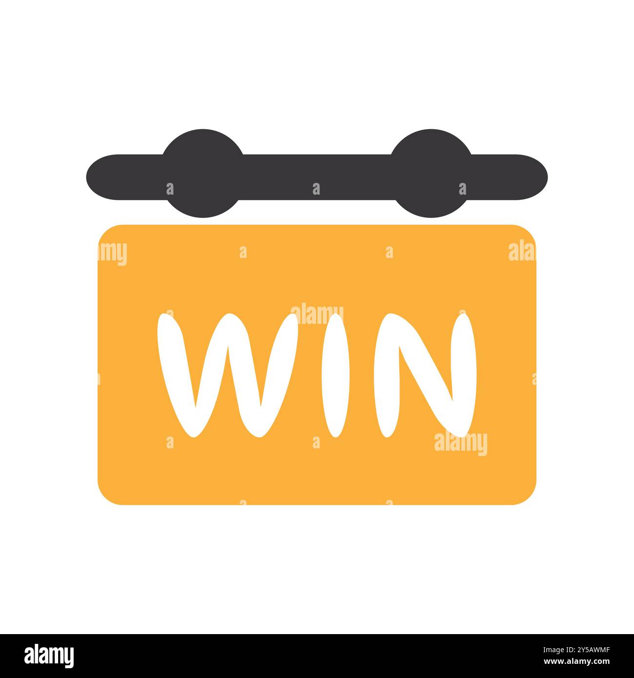 Winning Concept with Hanging Yellow Win Sign Icon Stock Vector Image ...