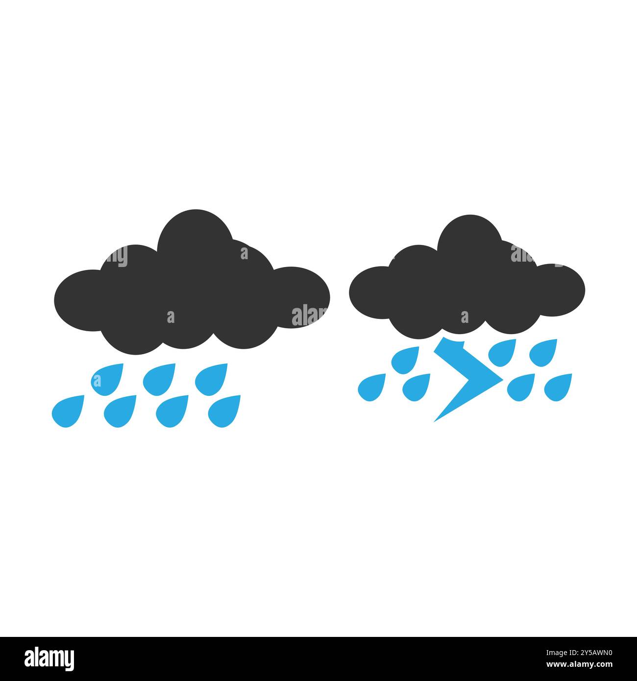 Weather forecast icons rain hi-res stock photography and images - Alamy