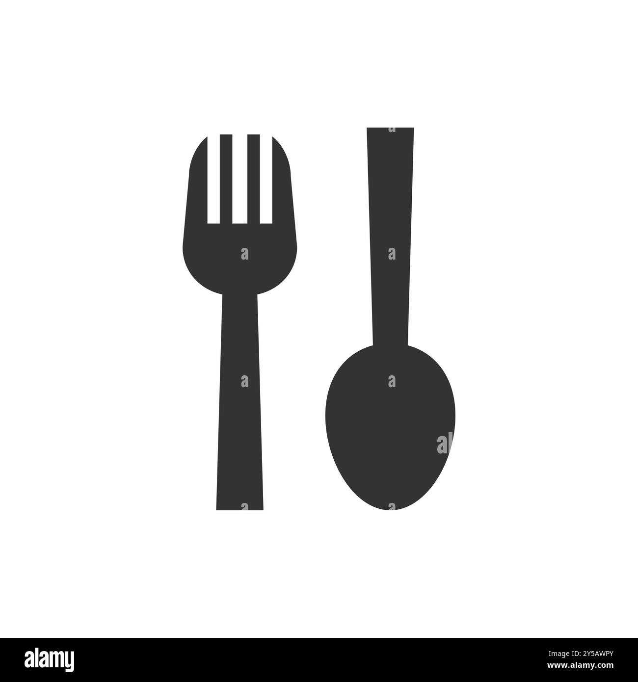 Elegant spoon fork silhouette hi-res stock photography and images - Alamy