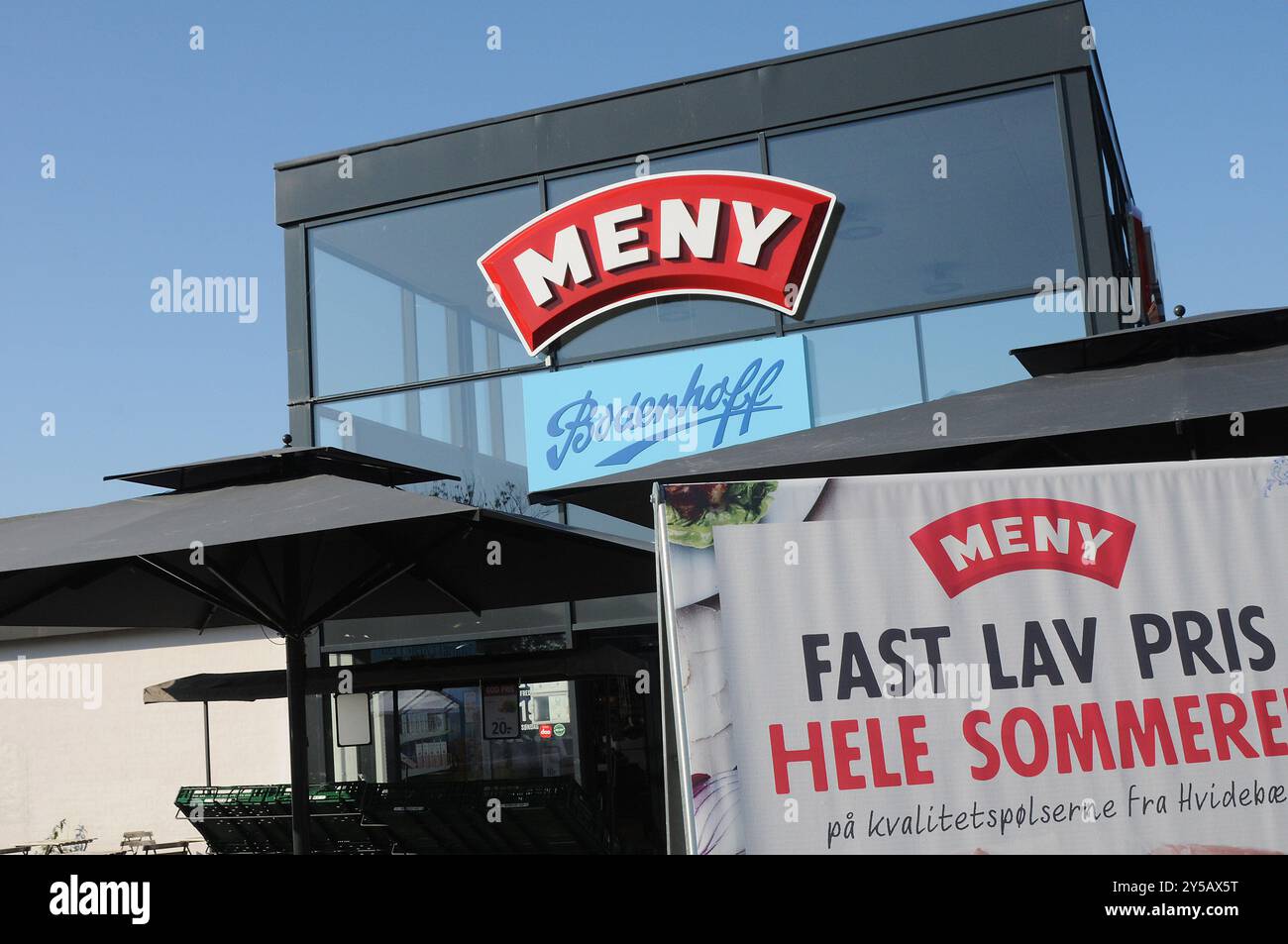 Copenhagen/ Denmark/19 September 2024/ Meny grocery store in danish ...