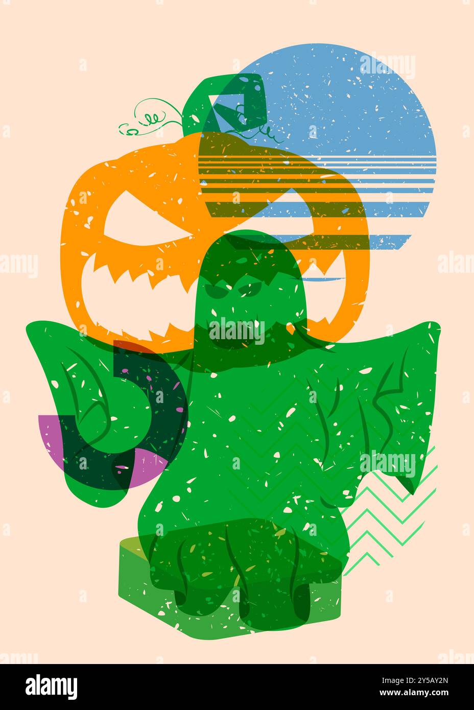 Risograph halloween pumpkin ghost hi-res stock photography and images ...