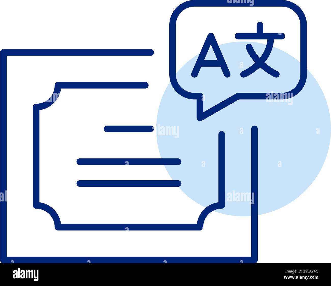 Diploma and speech bubble with languages symbol. Chinese character and ...
