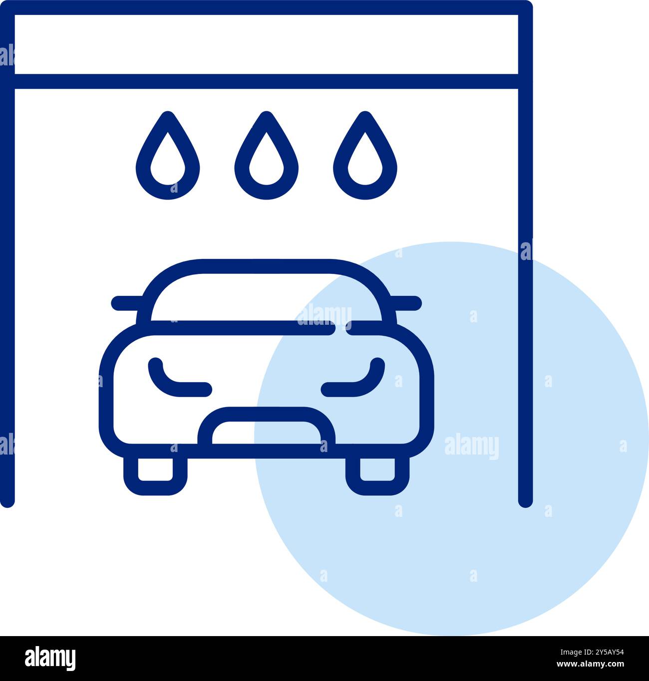 Car in garage and water drops. Drive through car wash box. Pixel ...
