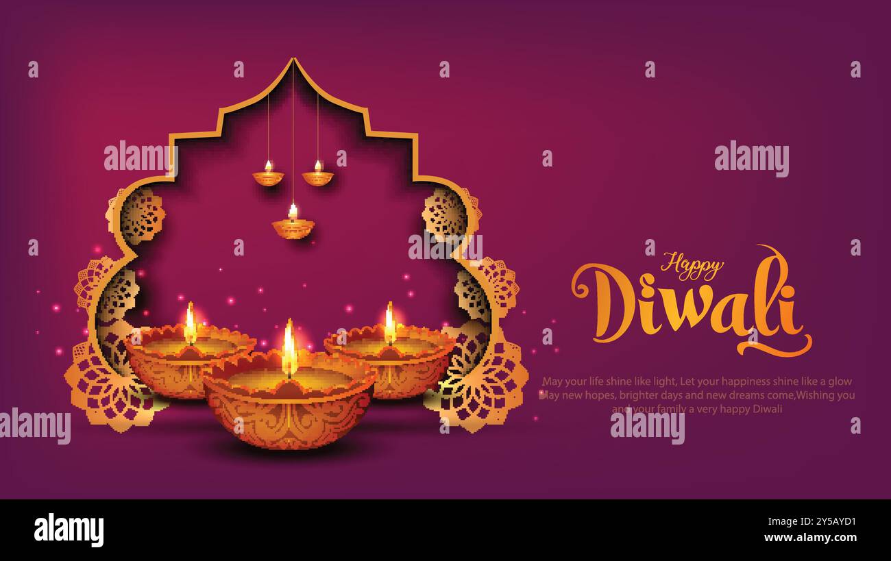 Indian festival of lights Happy Diwali, holiday Background, Diwali celebration greeting card ...