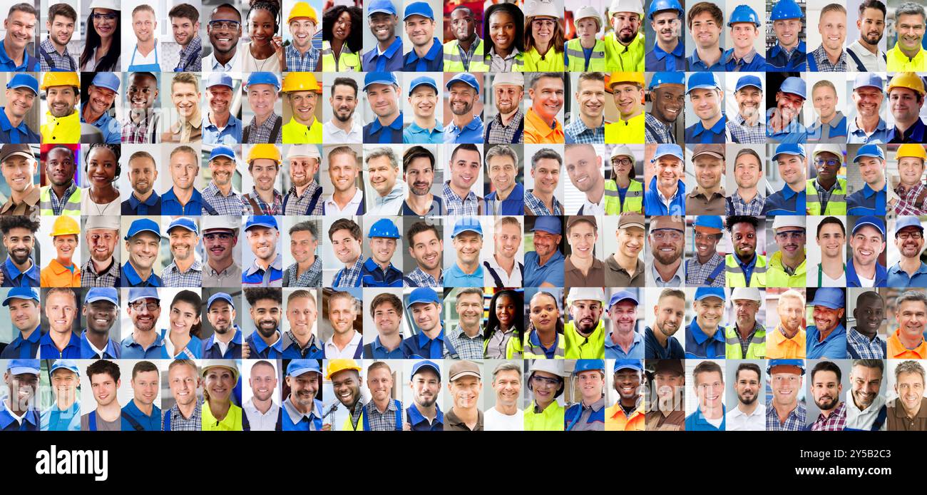 Collage group of janitor faces hi-res stock photography and images - Alamy