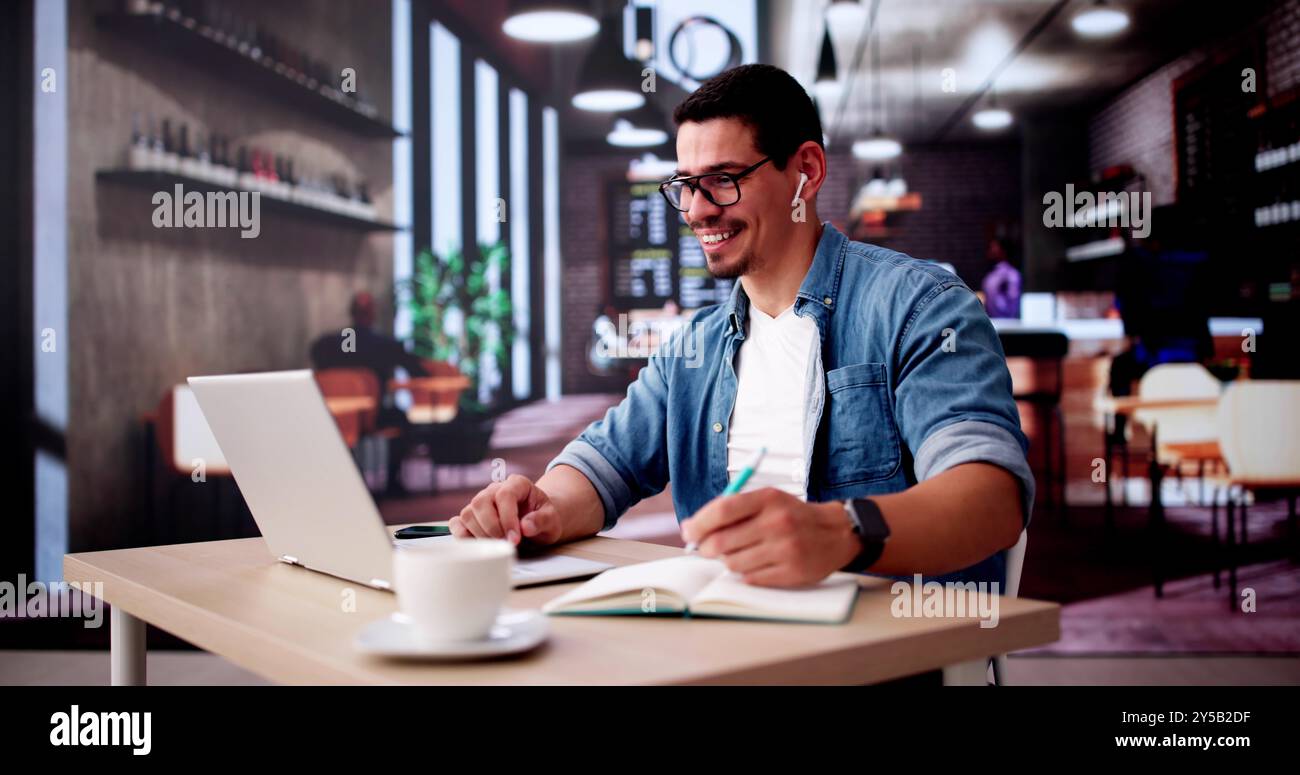 Work And Study On Laptop Computer. Student Typing Stock Photo - Alamy