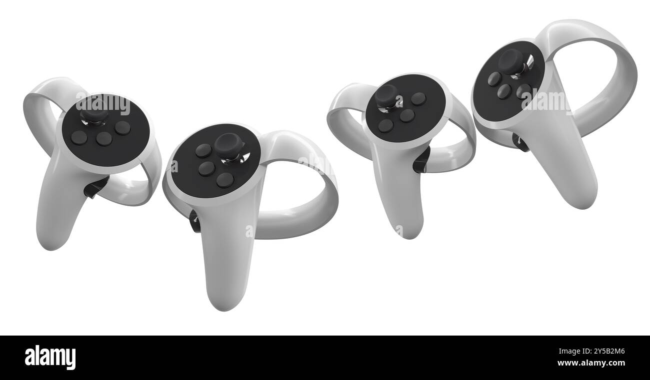 Virtual reality controllers for online and cloud gaming isolated on ...