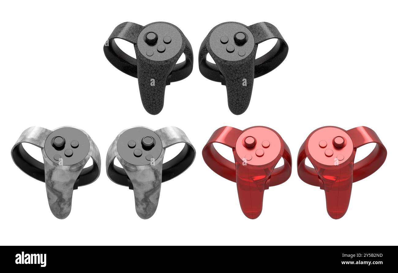 Virtual reality controllers for online and cloud gaming isolated on ...