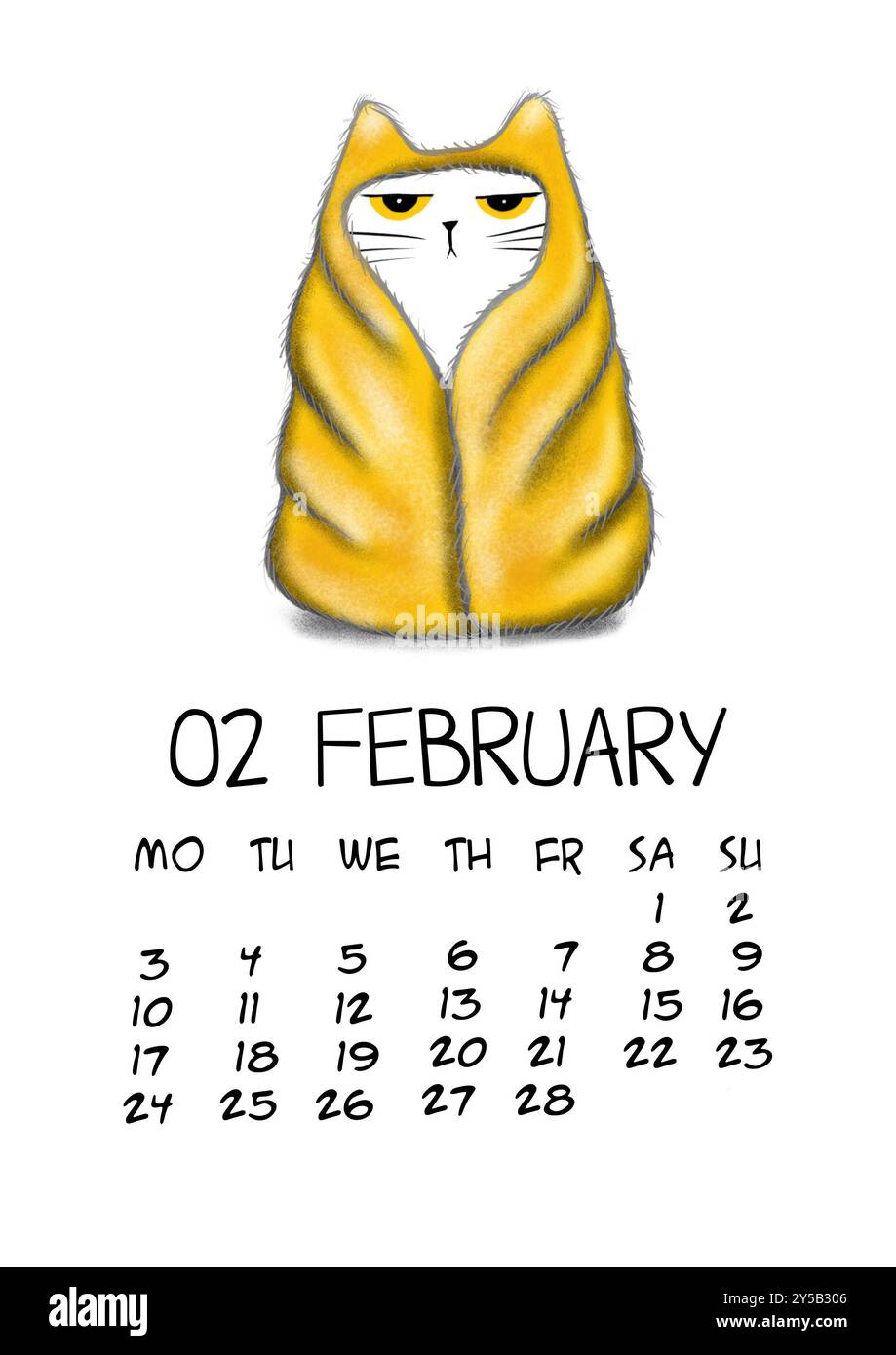 2025 Annual Calendar animals. Set of 12 month illustration. Hand Drawn ...