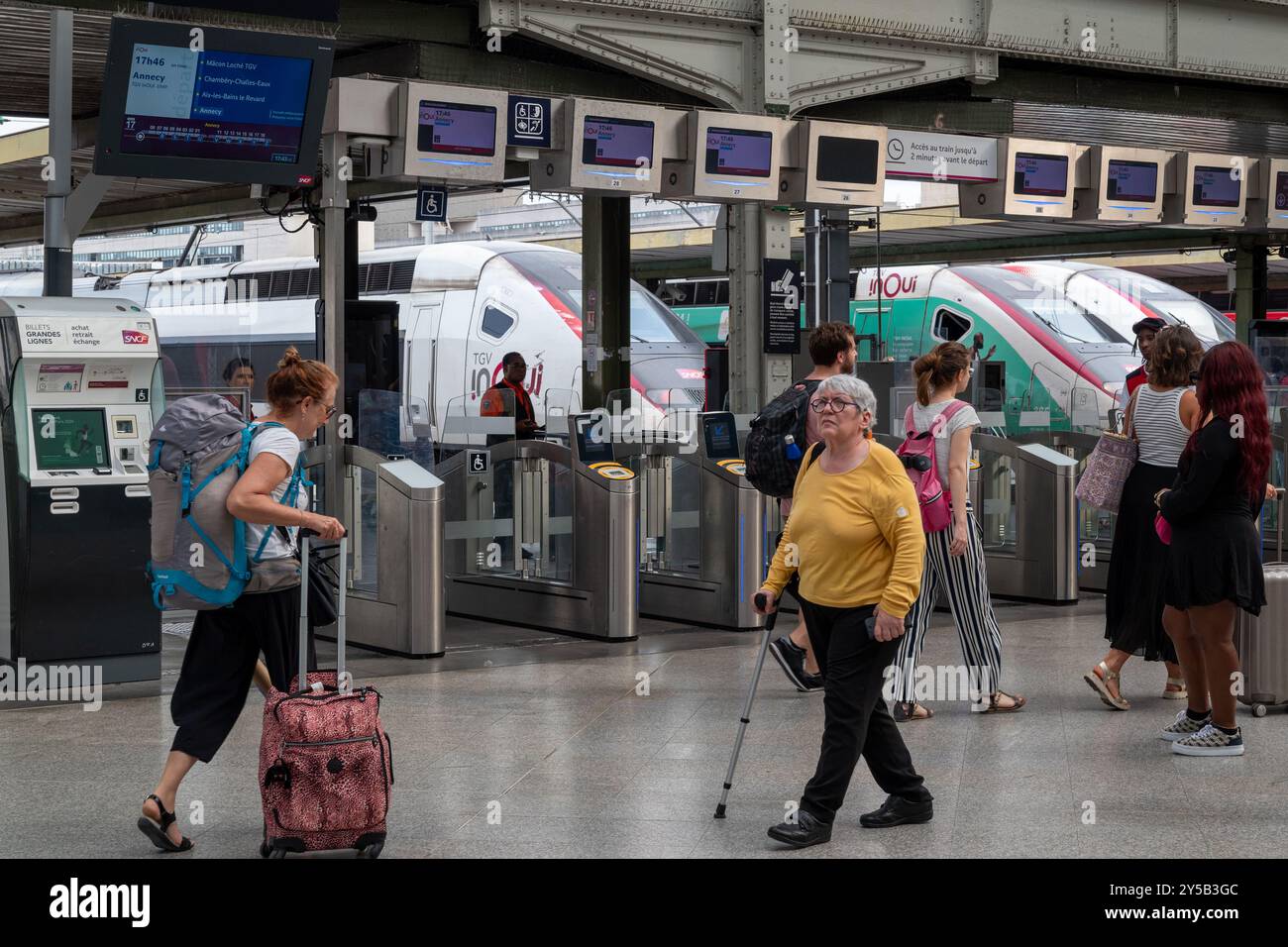 Paris, France, 13 August 2024 People on the platform of Gare de Lyon ...