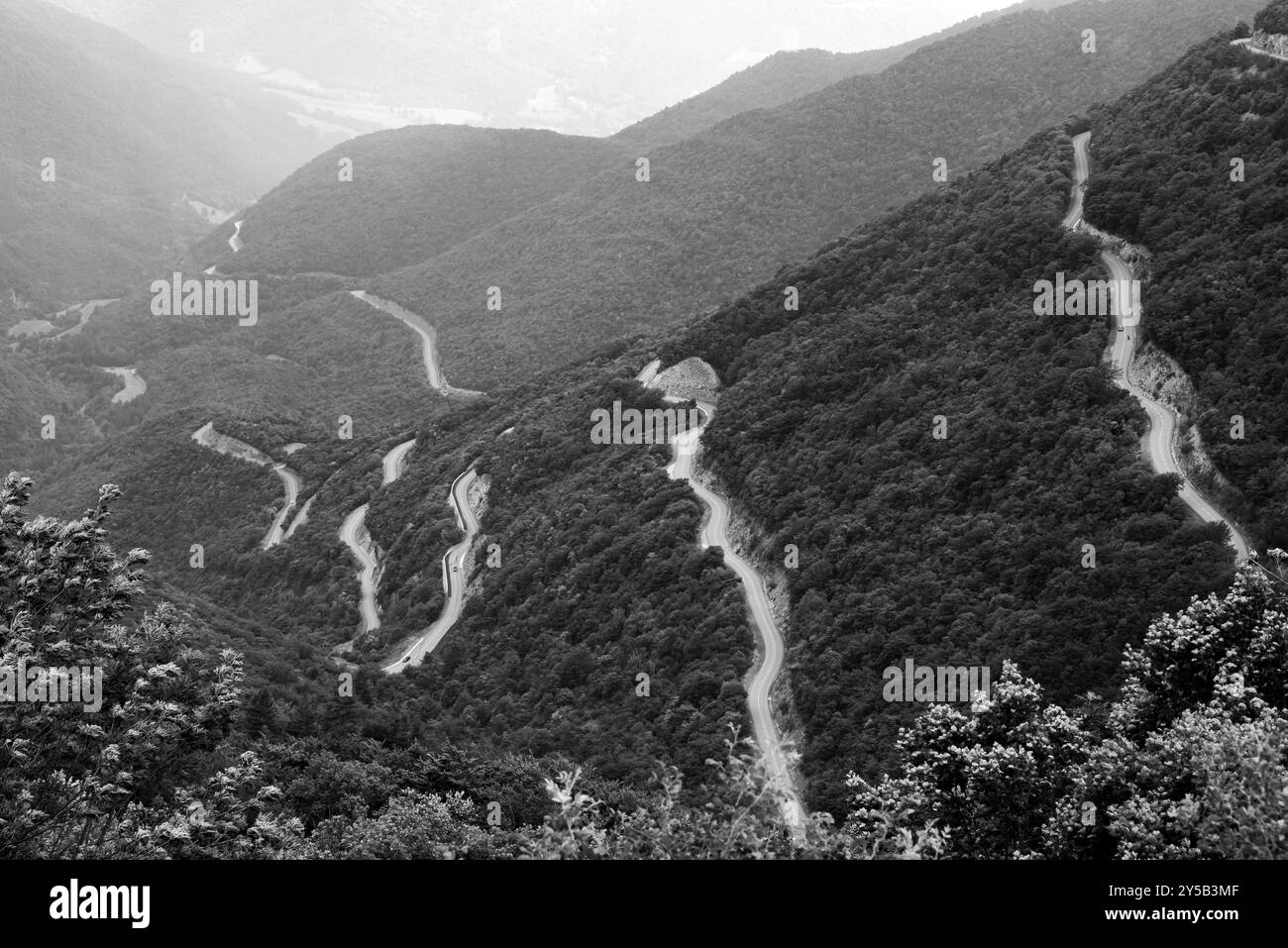 winding road up a mountain in Vercors (also known as pre-alps) in ...