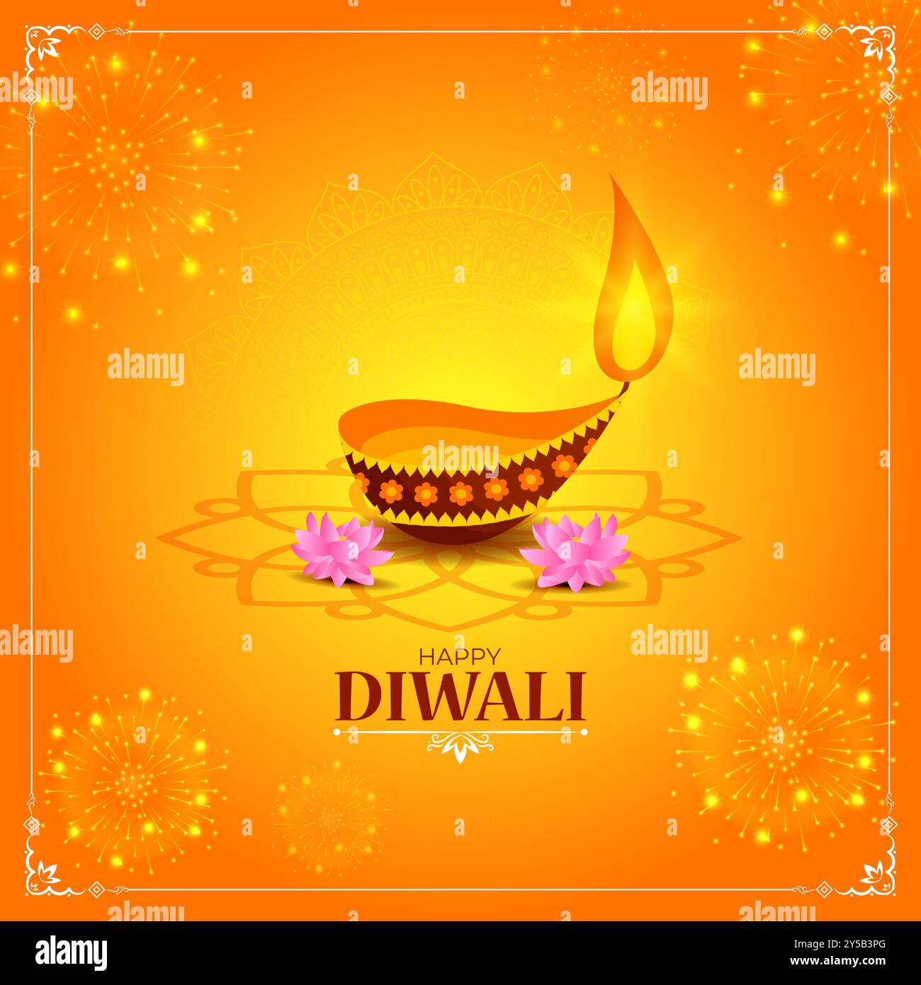 Vector illustration of Happy Diwali social media feed template Stock ...