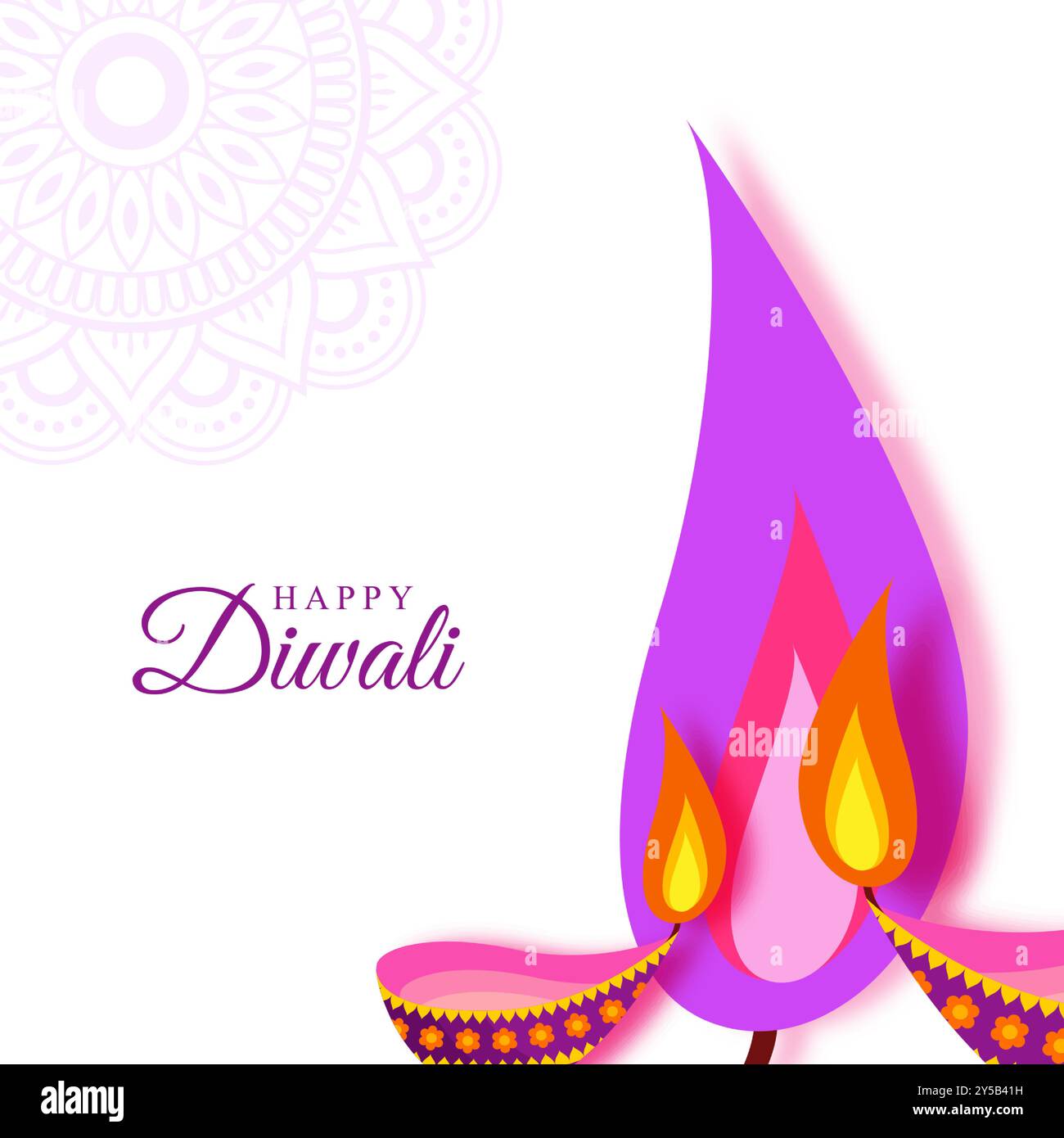 Vector illustration of Happy Diwali social media feed template Stock ...