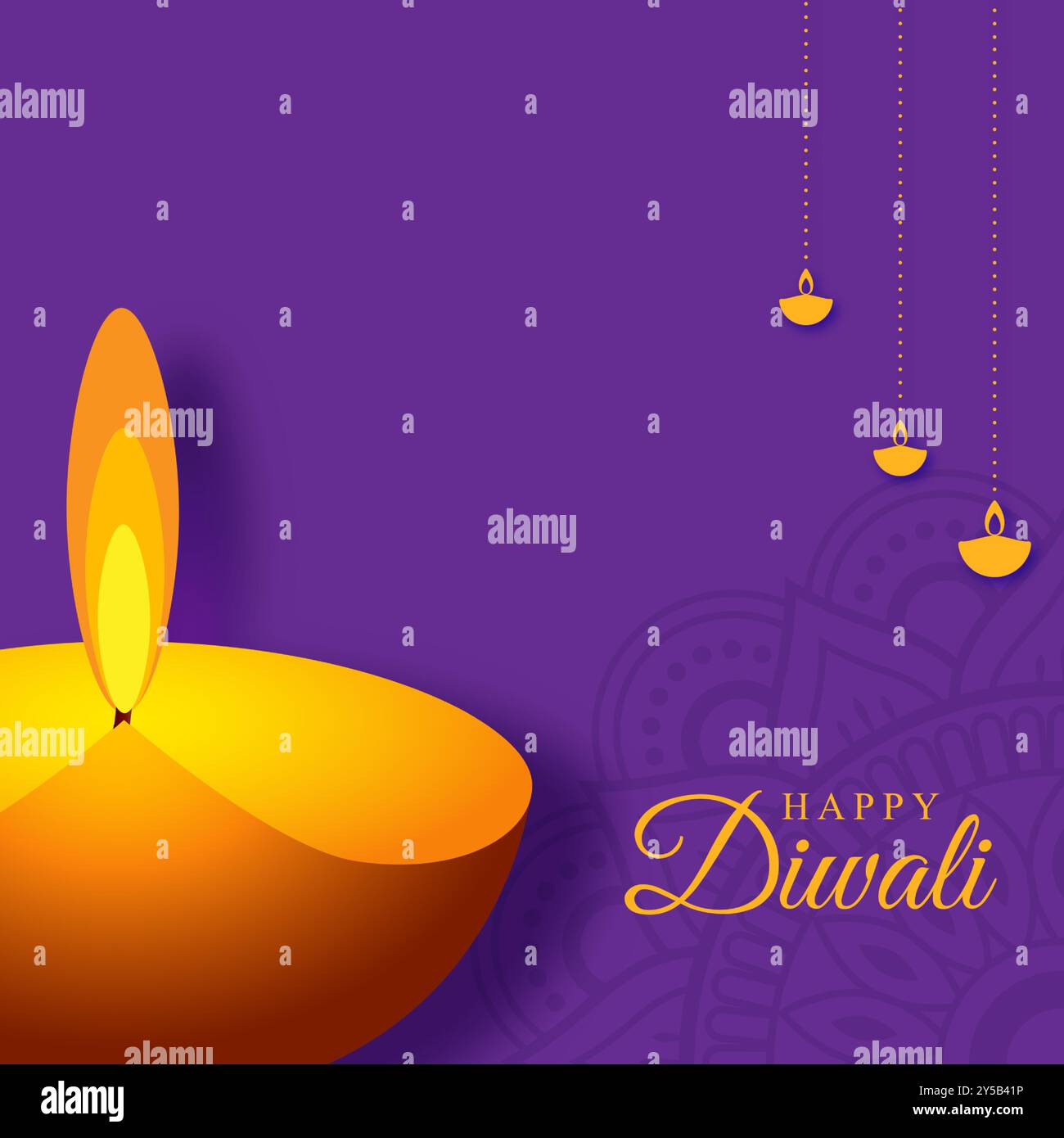 Vector illustration of Happy Diwali social media feed template Stock ...